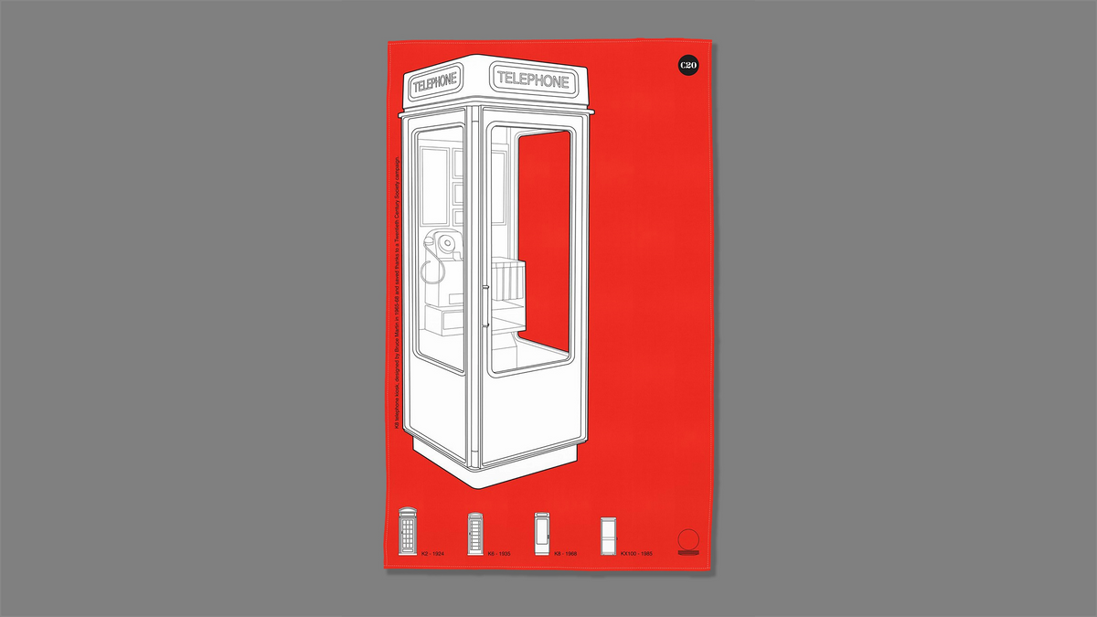 K8 Telephone Box Tea Towel – C20 Shop